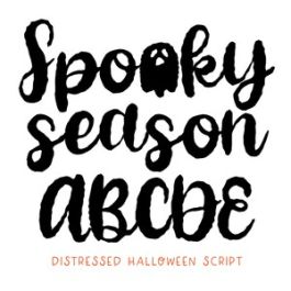 BFC Spooky Season Distressed Halloween Script Font with Ghosts