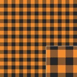 Halloween Orange and Black Buffalo Plaid Check Background Pattern