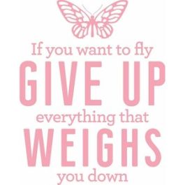 if you want to fly give up everything that weighs you down