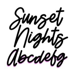 BFC Sunset Nights Italic Cursive Handwriting Planner Font