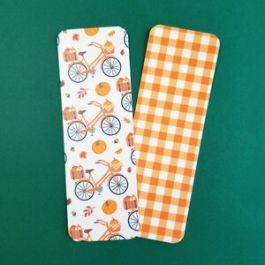 Autumn Bike and Orange Gingham Bookmarks