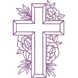 cross with vines