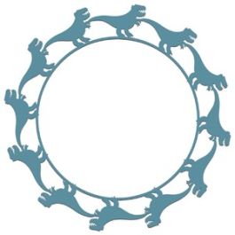 Tyrannosaurus Rex Dinosaur Circle Frame Border
