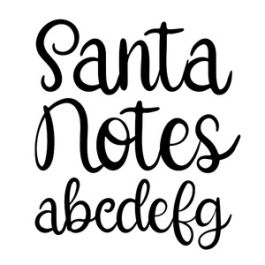 BFC Santa Notes Whimsical Christmas Brush Script Cursive Font