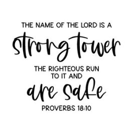 the name of the lord is a strong tower | scripture quote