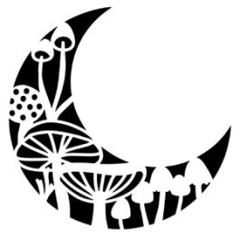 Halloween Moon with Toadstools