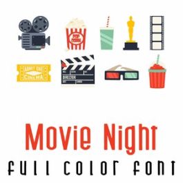 Movie Night Full Color Font