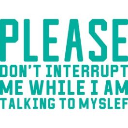 please don't interrupt me when I am talking to myself