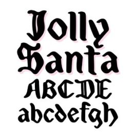 BFC Jolly Santa Blackletter Brush Handwritten Christmas Whimsical Font