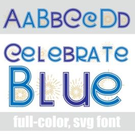 Celebrate Blue Color Font|460376