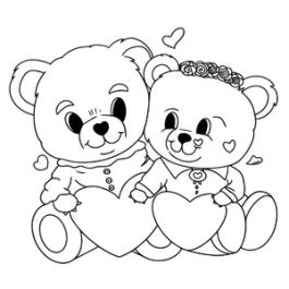 Cute Bears Coloring Page