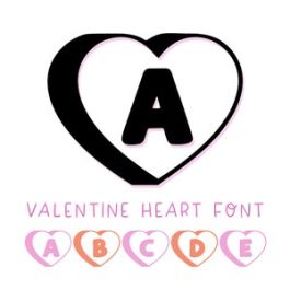 BFC Block Heart Cute Hearts Valentine's Day Monogram Font