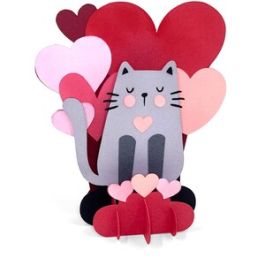 Grid Pop Up Card Valentine Cat
