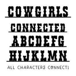 BFC Cowgirls Connected Western Cute Display Party Font
