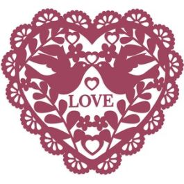 Valentine's Frilly Love Birds Heart|463472