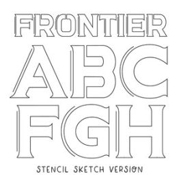 BFC Frontier Stencil Sketch Pointed Serif Block Sketch Font