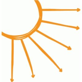 sketch sun with arrows