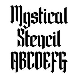 BFC Mystical Stencil Blackletter Gothic Stencil Font