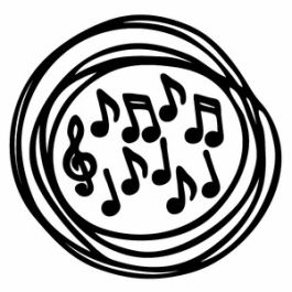 Music Notes In Circle Frame