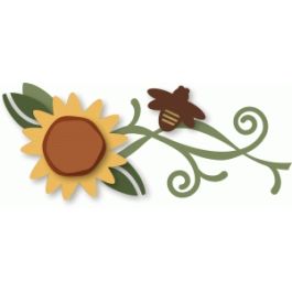 sunflower and bee swirl border