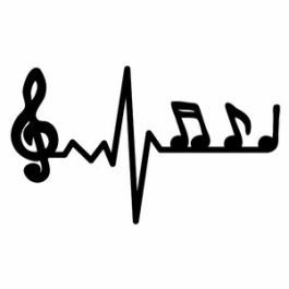 Heart Beat With Music Notes