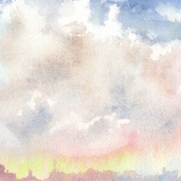 Watercolor sunset clouds