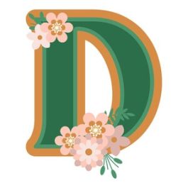 Floral Monogram Letter d