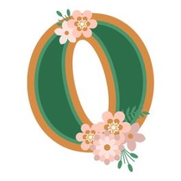 Floral Monogram Letter o