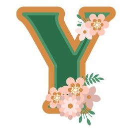 Floral Monogram Letter y