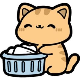 cat doing laundry|472117