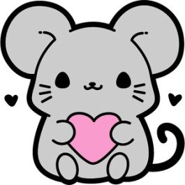 cute mouse with heart