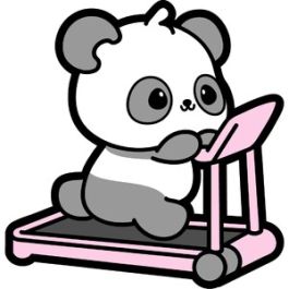 cute panda on a treadmill