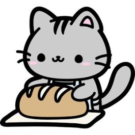 cat making bread