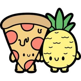 chibi pizza and pineapple couple