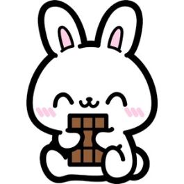 cute bunny eating chocolate
