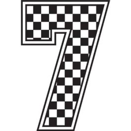 Number 7 Checkered Race Car Pit Crew