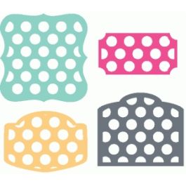 set of 4 polka dot labels