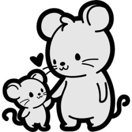 cute dad and son mice