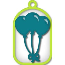 Multicolored 3 Balloons Tag