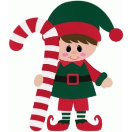 elf holding candy cane christmas