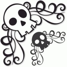skull corner flourish
