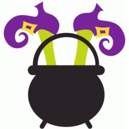 cauldron with witch's feet