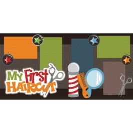 my first haircut boy 2 page scrapbook kit
