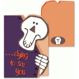 skeleton greeting 5x7 shaped card|49358