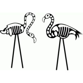 skeleton flamingos
