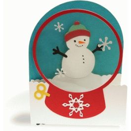 card snowman snow globe
