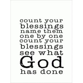 count your blessings name them one by one quote card