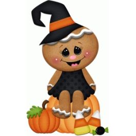 gingerbread witch with candy halloween
