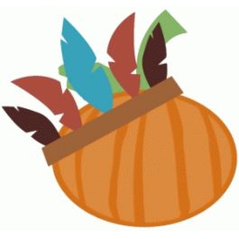 pumpkin with indian headdress