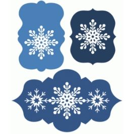 3 layered snowflake labels